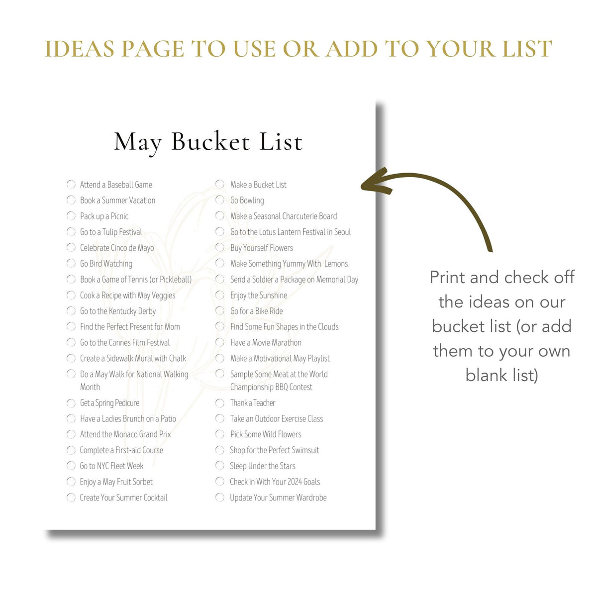 Printable May Bucket List – buck & co.