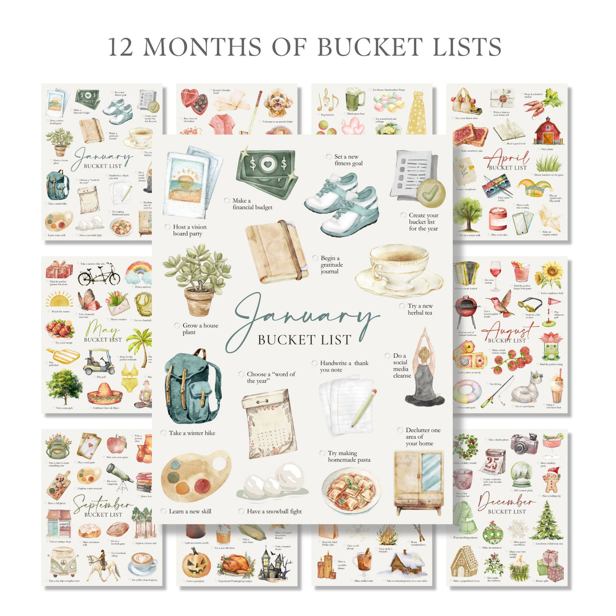 Seasons and Months Bucket List Bundle – buck & co.