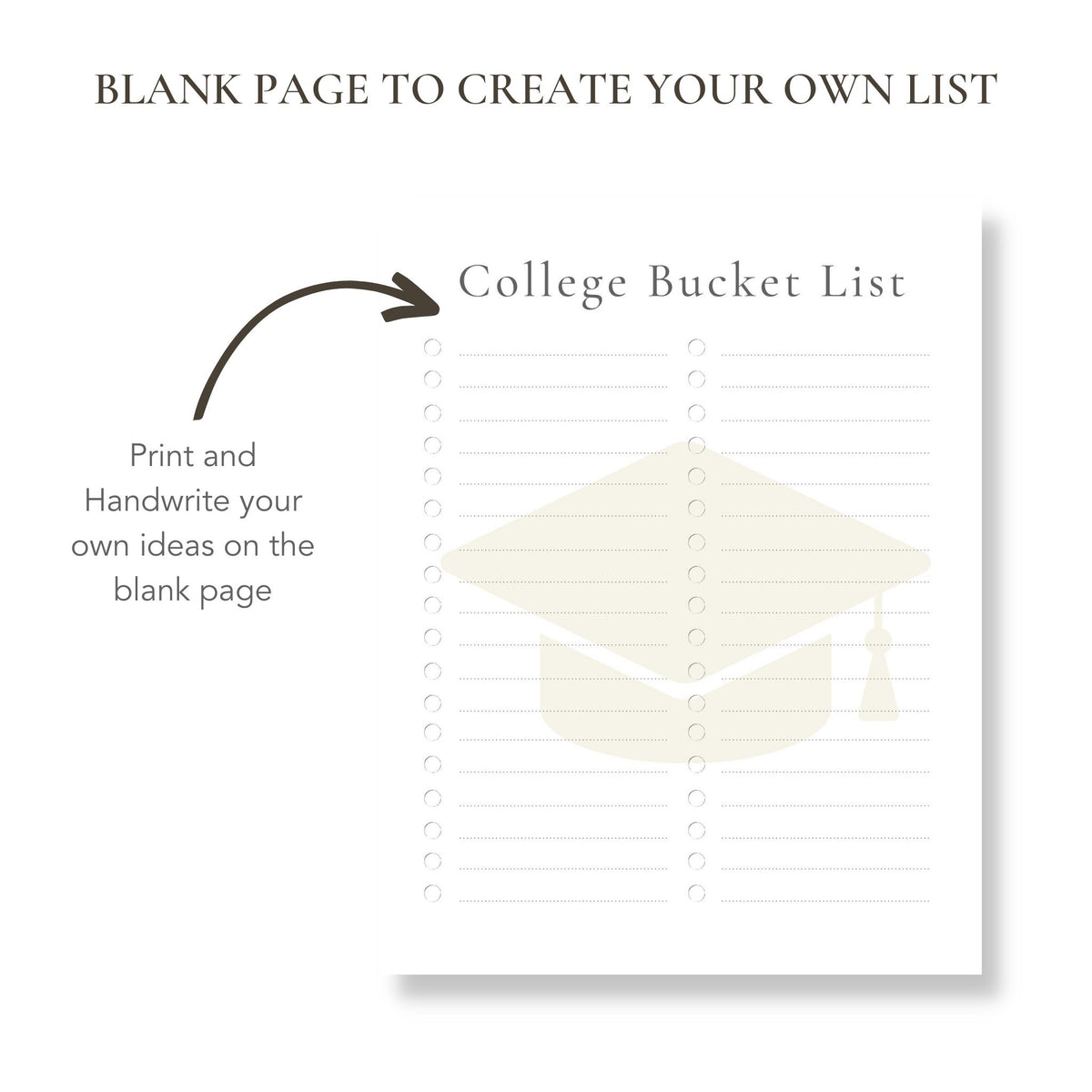 Printable College Bucket List (Blank Template Included!) – buck & co.