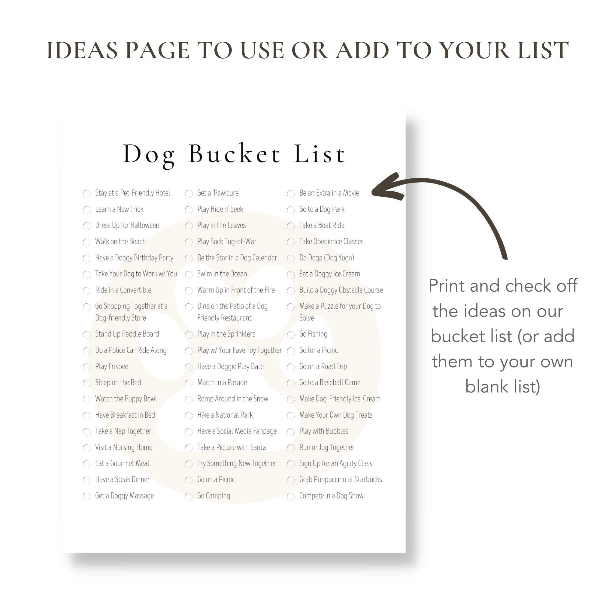 Printable Dog Bucket List (Blank Template Included!) – buck & co.