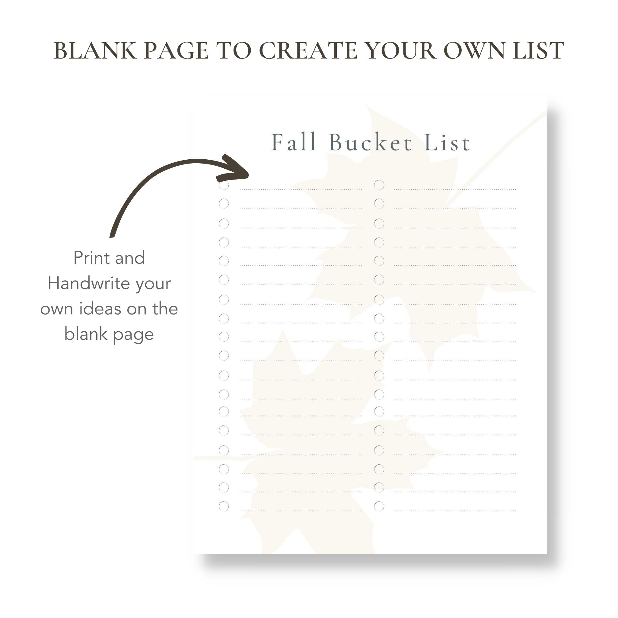 Printable Fall Bucket List (Blank Template Included!) – buck & co.