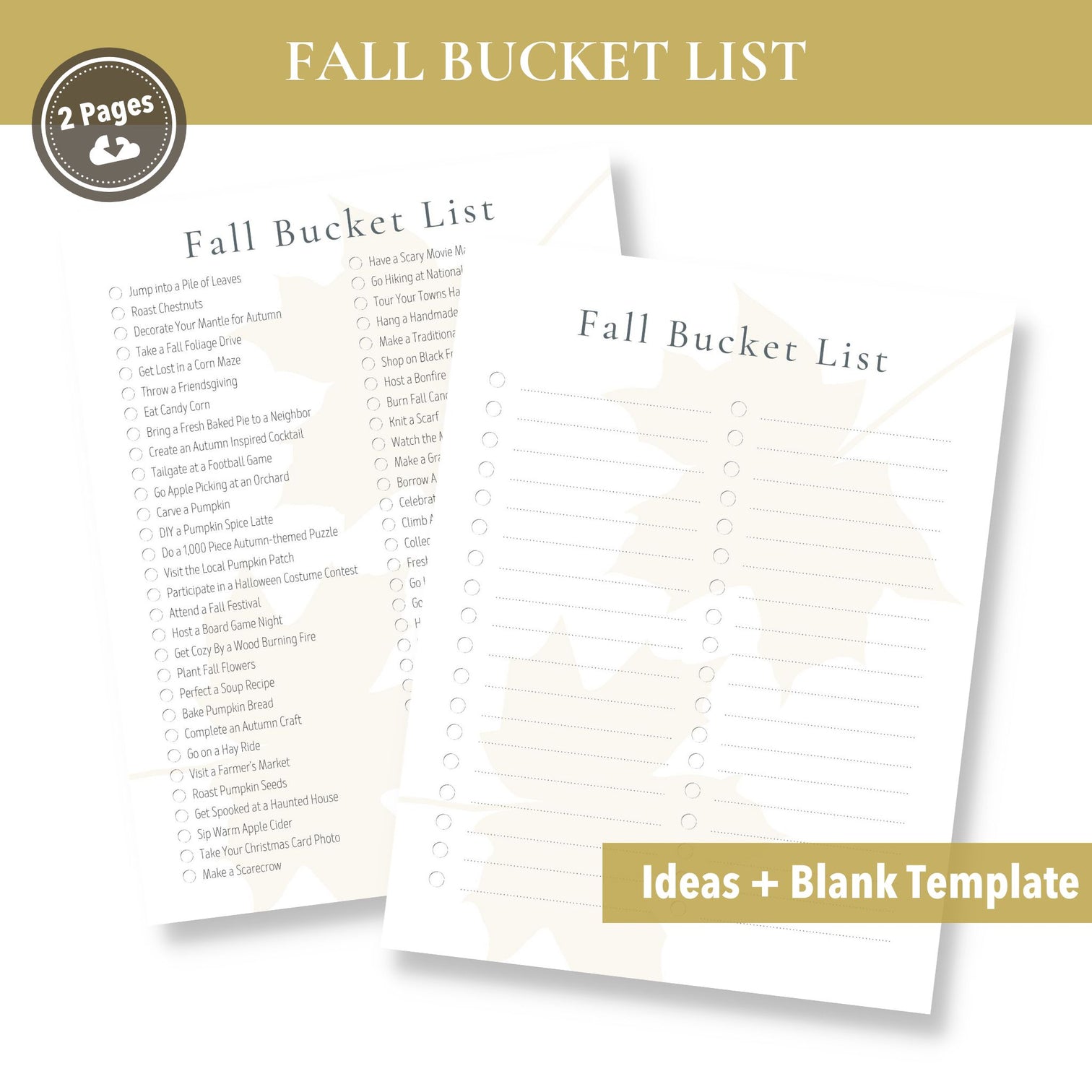 Printable Fall Bucket List (Blank Template Included!) – buck & co.