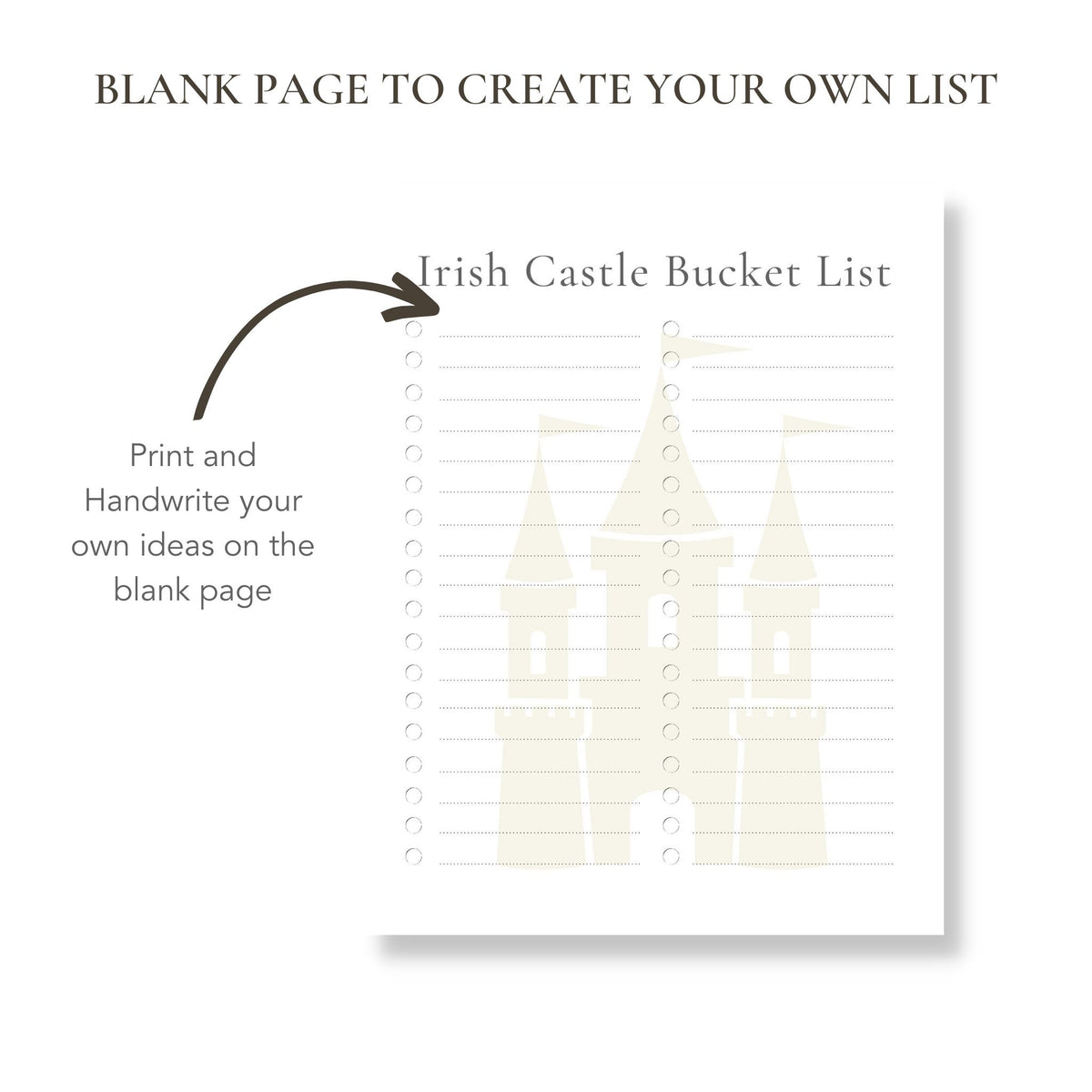 Printable Irish Castle Bucket List (Blank Template Included!) – buck & co.