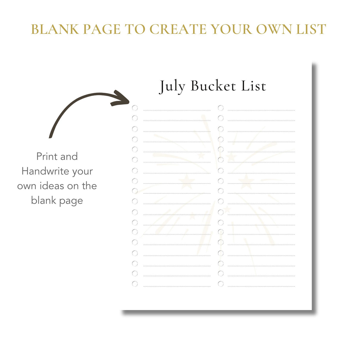 Printable July Bucket List – buck & co.