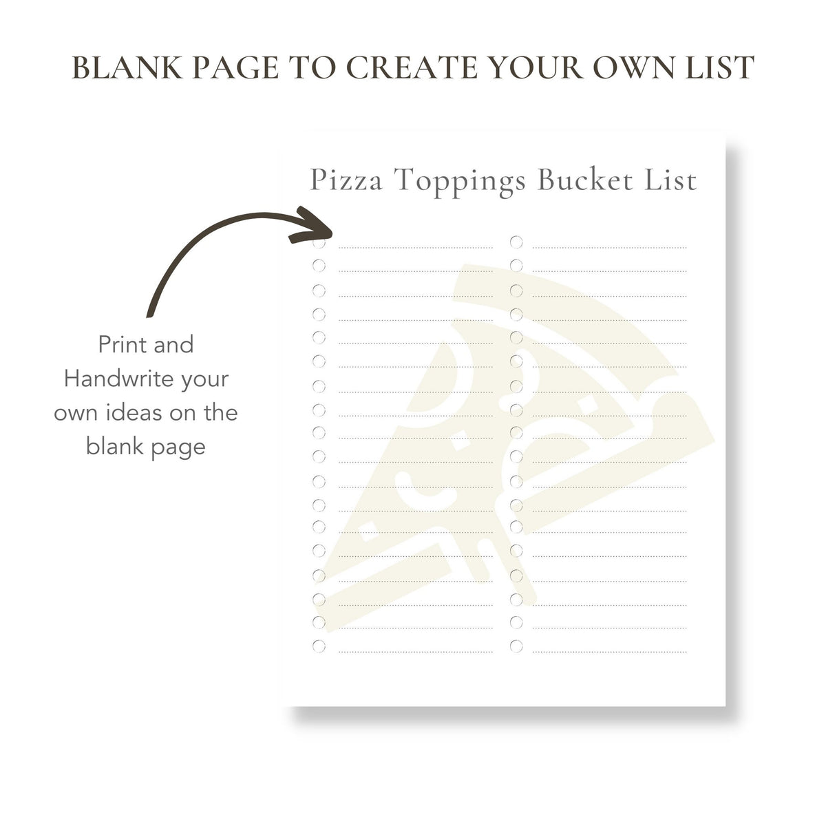 Pizza Topping Templates