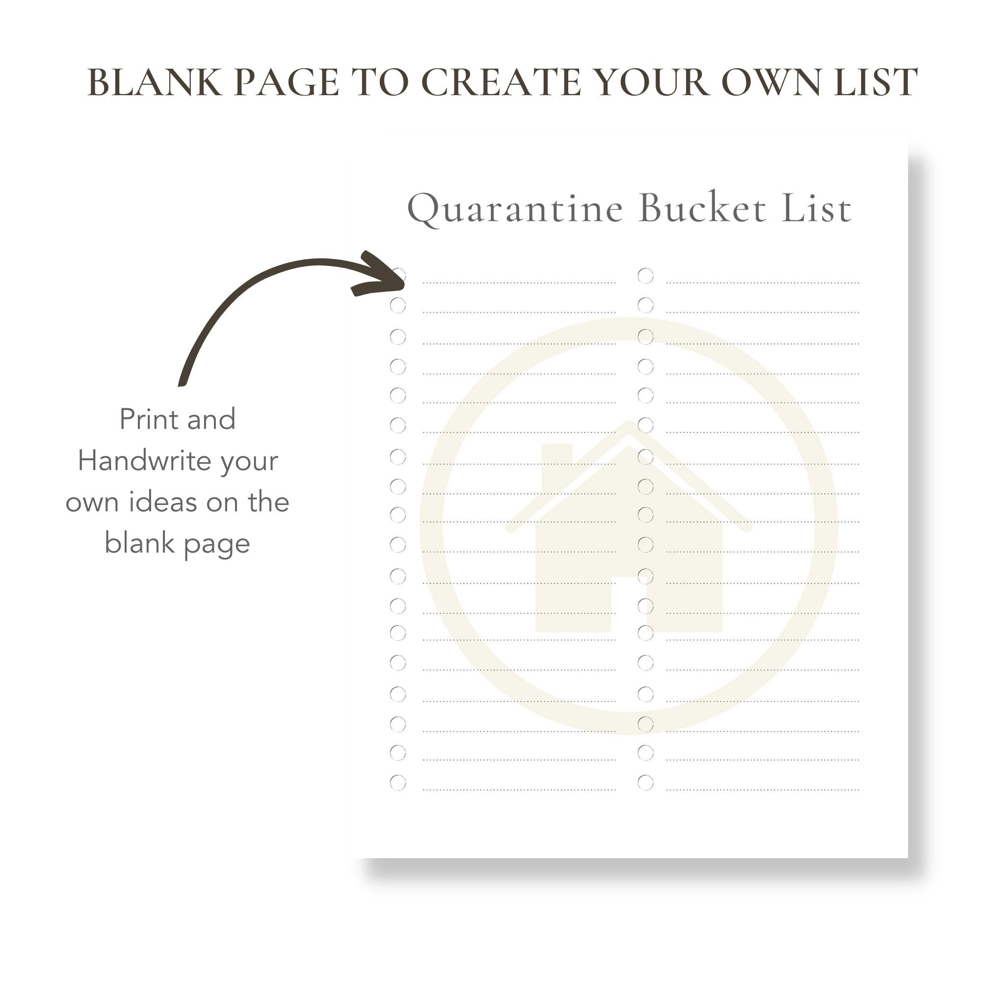Printable Quarantine Bucket List (Blank Template Included!) – buck & co.