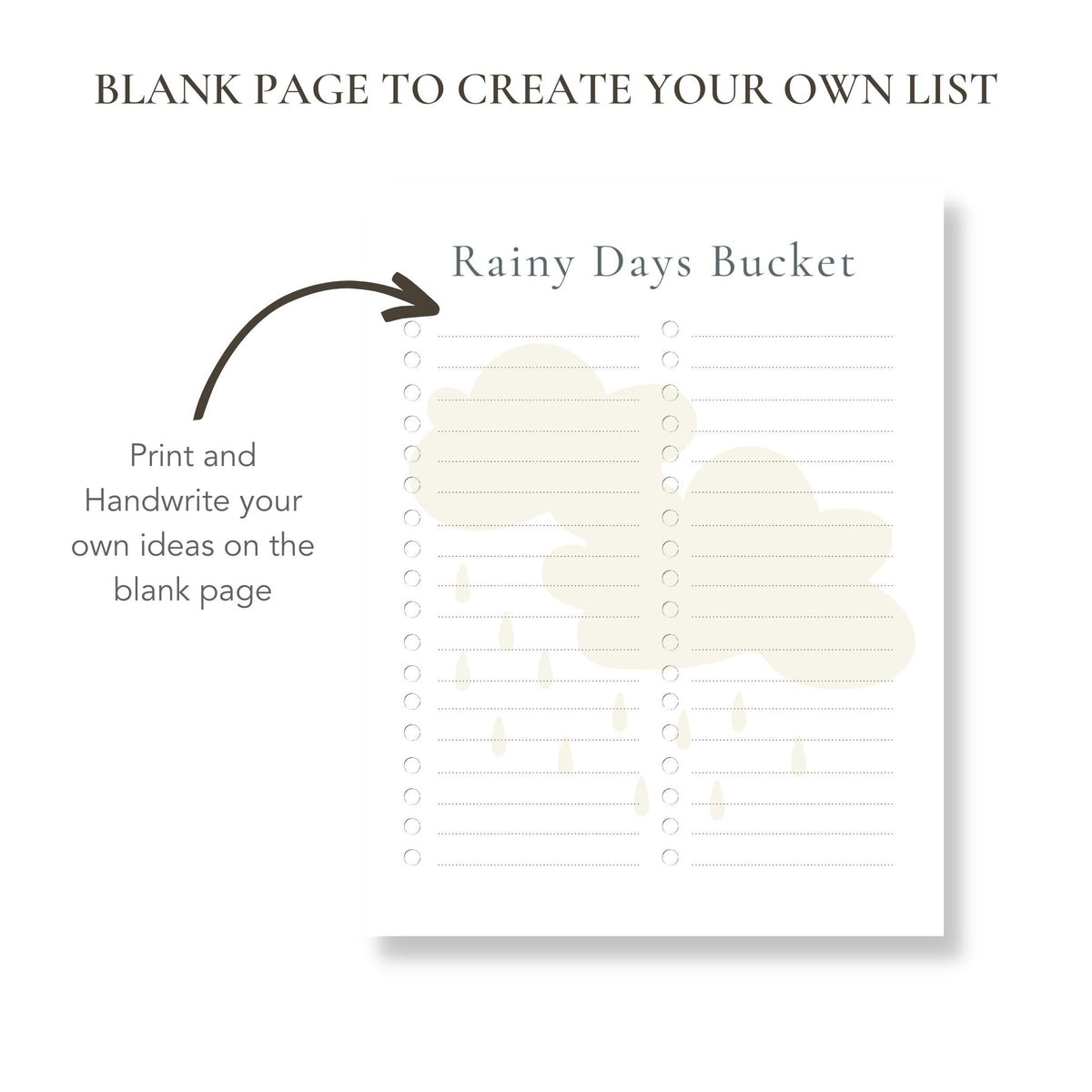 Printable Rainy Day Bucket List (Blank Template Included!) – buck & co.