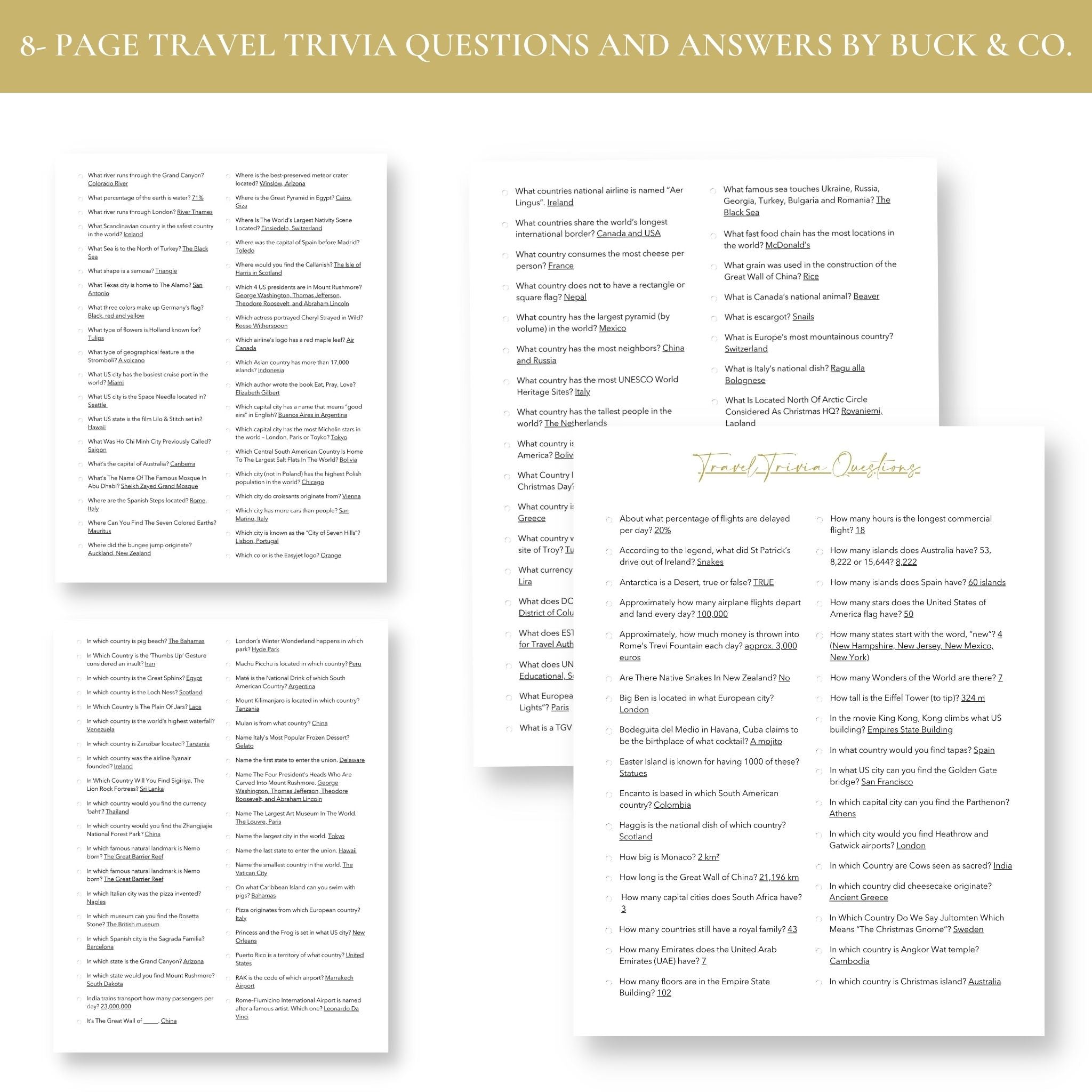 Printable Travel Trivia Questions – buck & co.