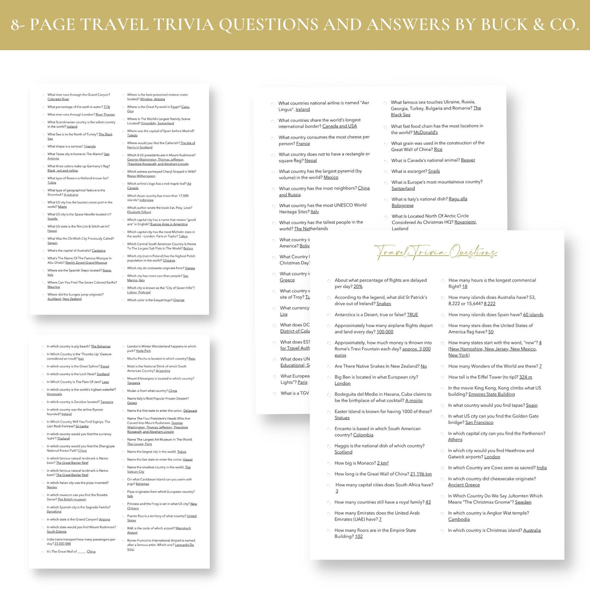 Printable Travel Trivia Questions – buck & co.
