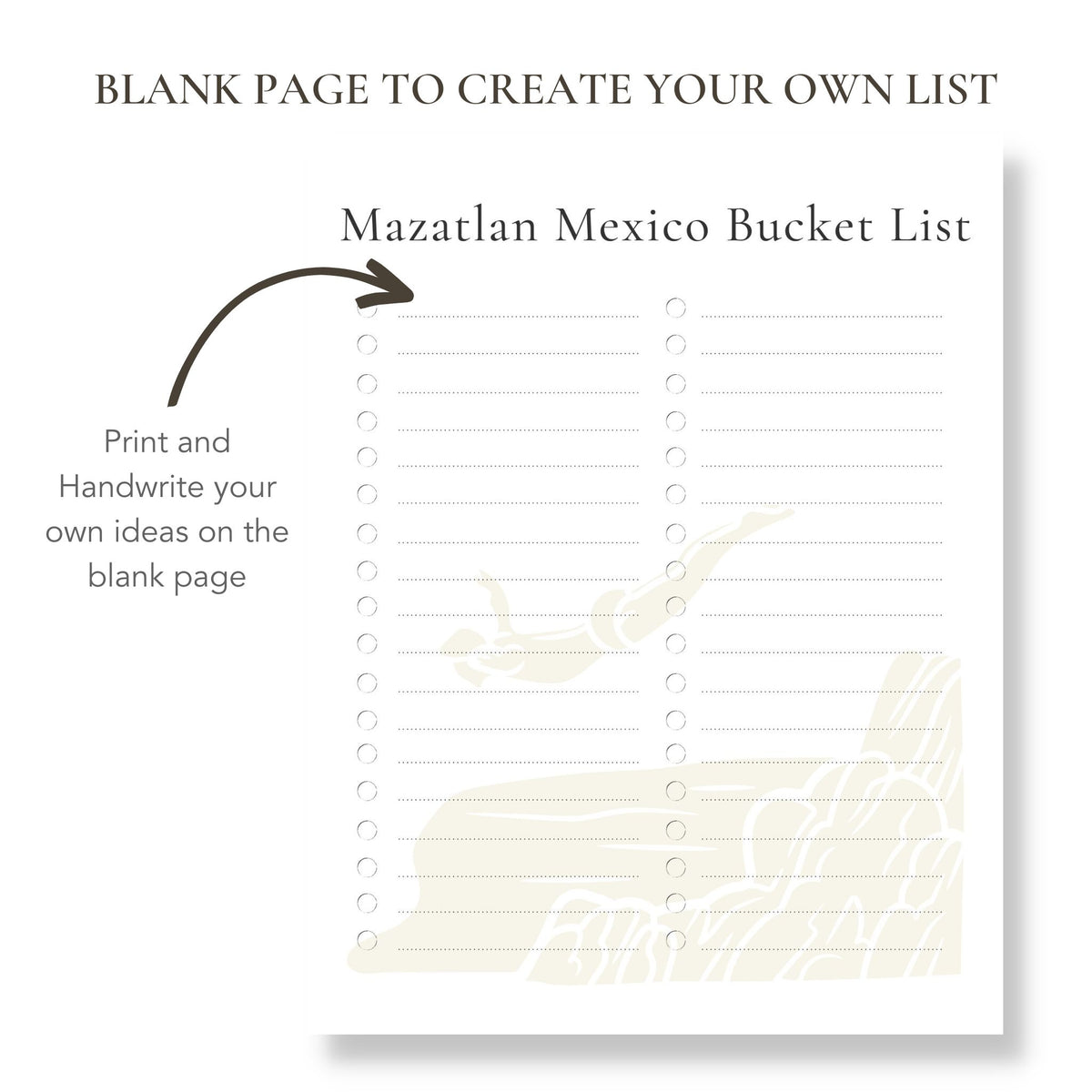 Printable Mazatlan Mexico Bucket List (Blank Template Included!) – buck ...