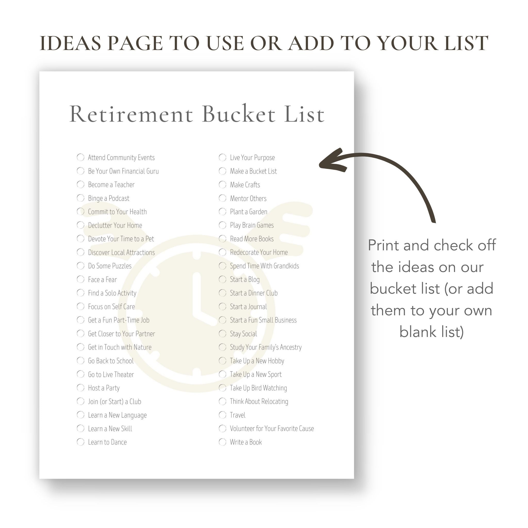 Printable Retirement Bucket List (Blank Template Included!) – buck & co.